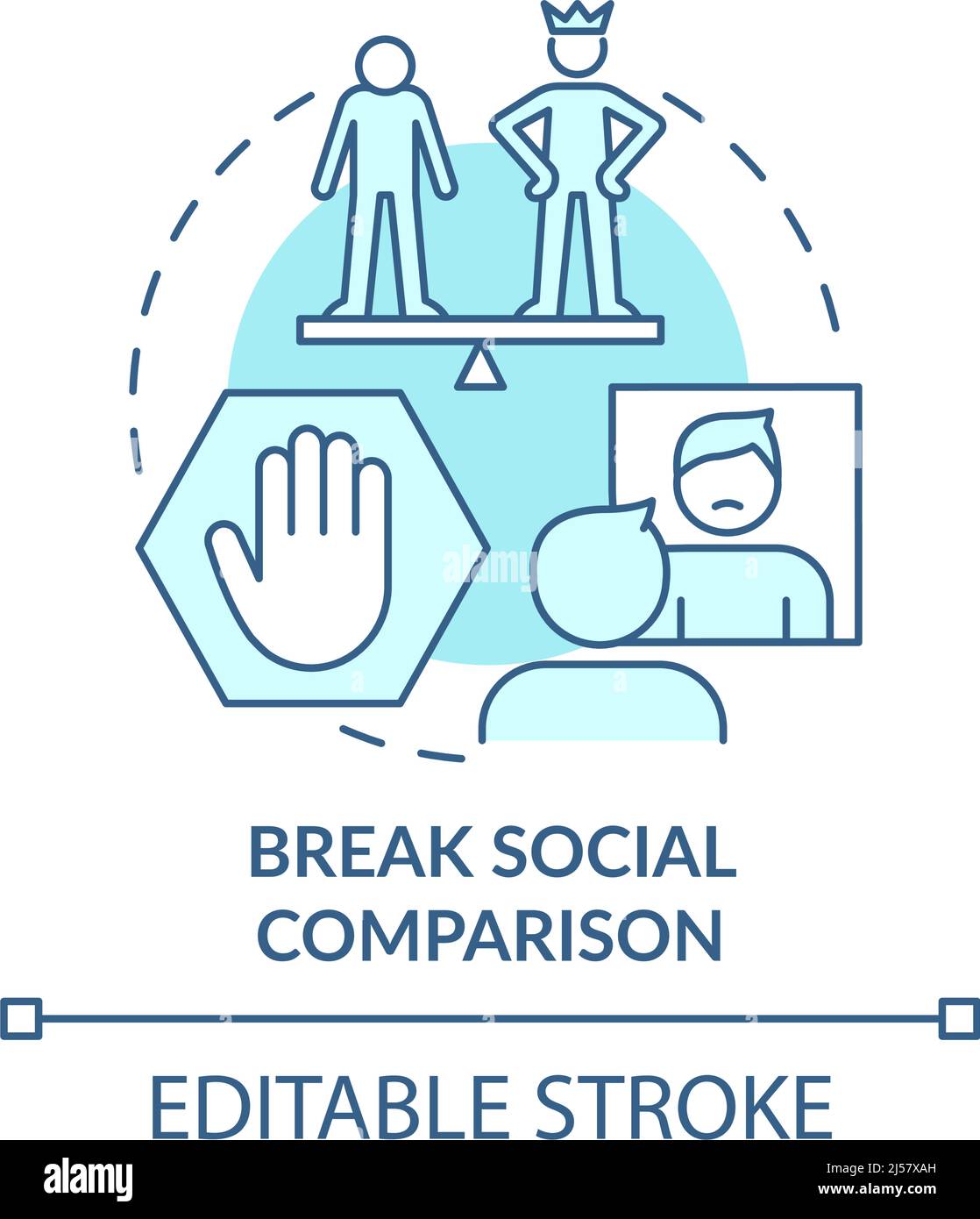 Break social comparison turquoise concept icon Stock Vector Image & Art ...