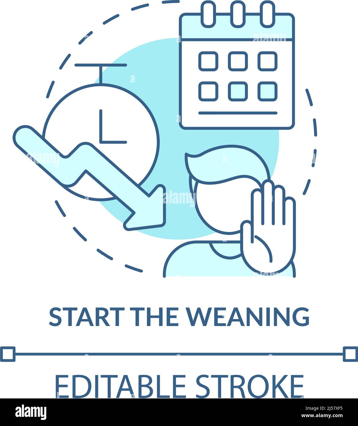 Start weaning turquoise concept icon Stock Vector Image & Art - Alamy