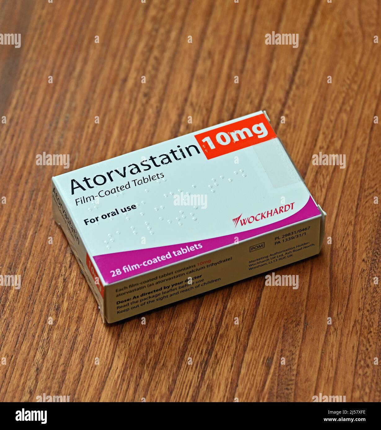 Photograph of Pack of Atorvastatin 10mg Film-Coated Tablets. For oral ...