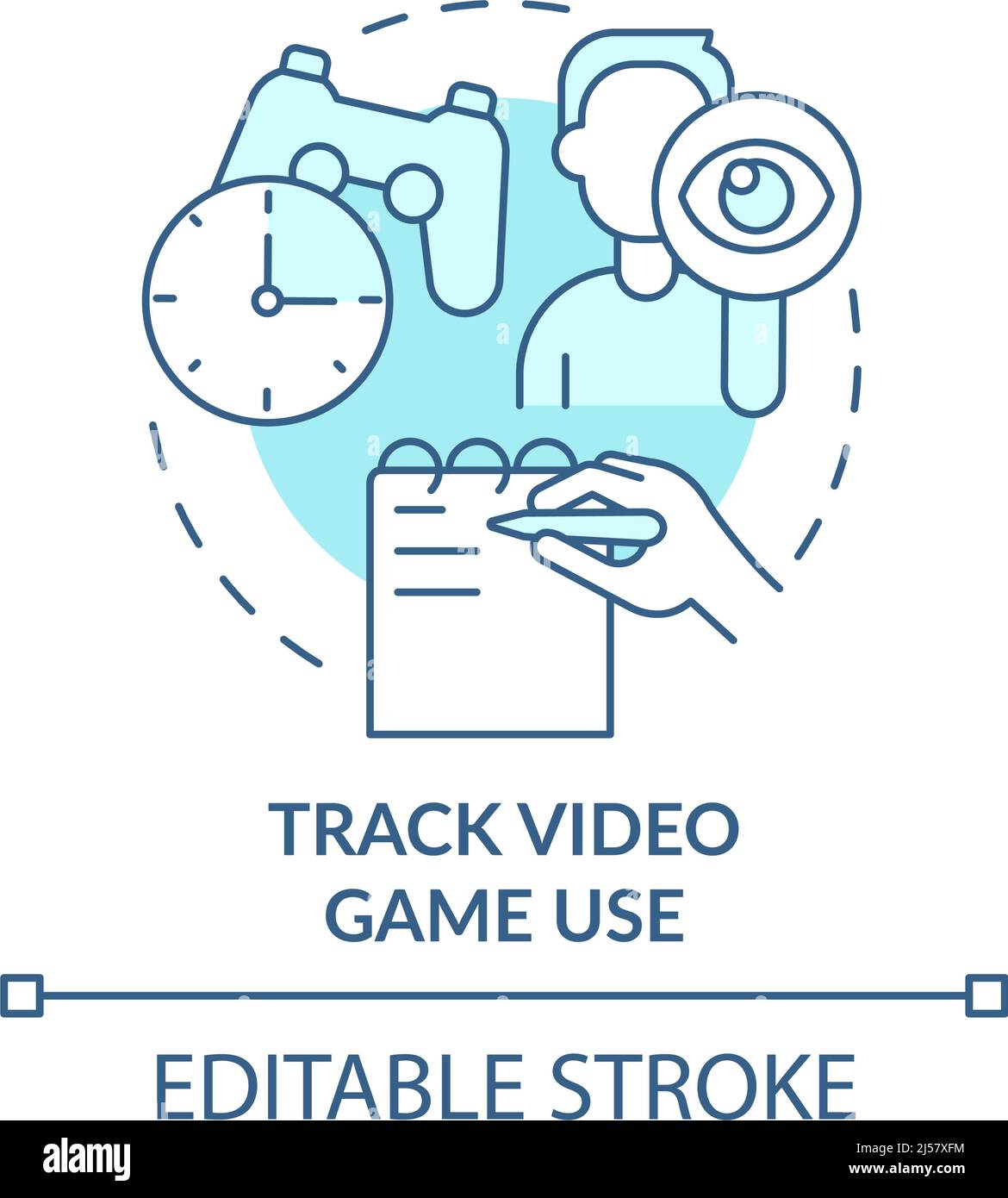 Track video game use turquoise concept icon Stock Vector Image & Art ...