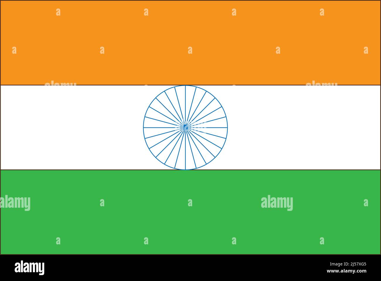 India flag, official colors and proportion correctly. National Indian ...