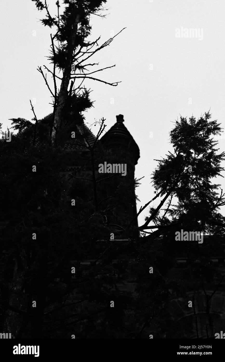 Decorative medieval buildings in Black and White Stock Photos & Images ...