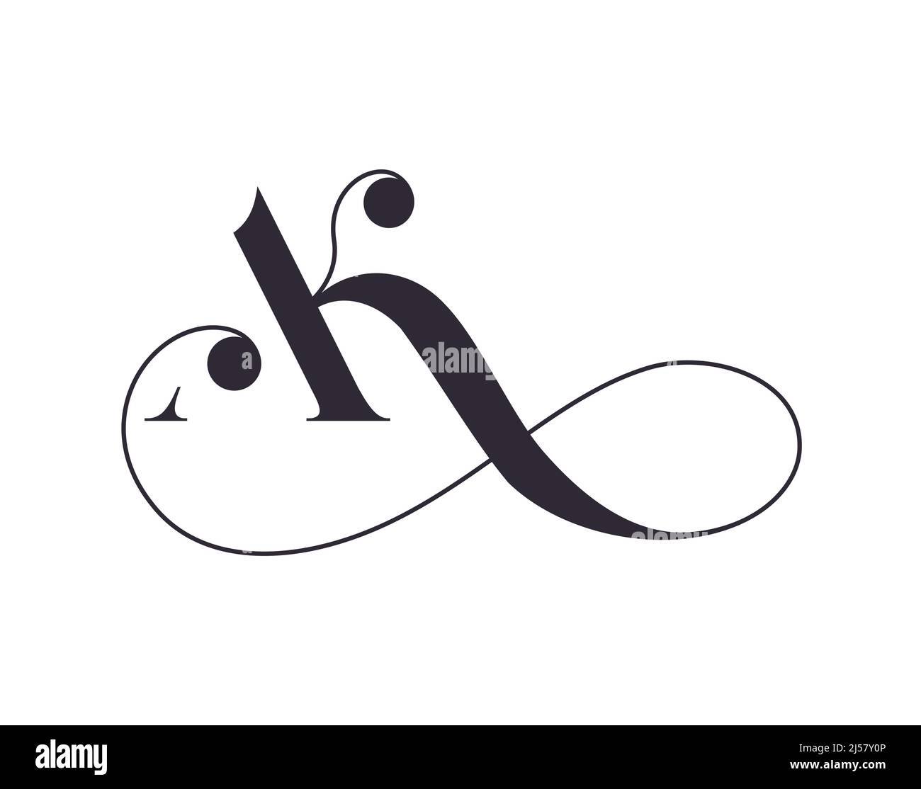 AK letter monogram. Elegant luxury logo. Calligraphic style. Corporate ...