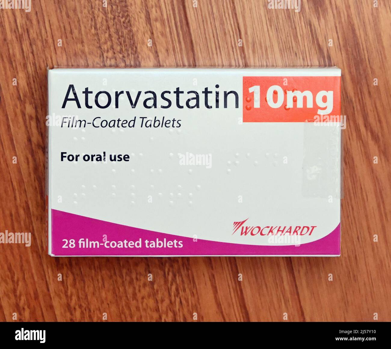 Photograph of Pack of Atorvastatin 10mg Film-Coated Tablets. For oral ...