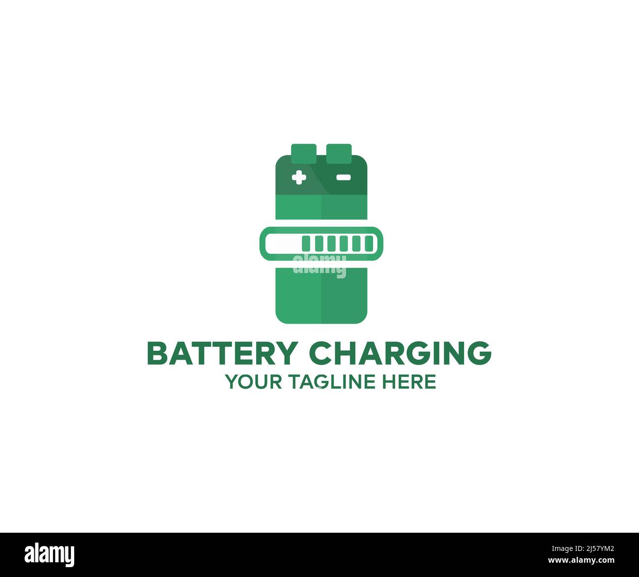 Battery charge level logo design. Fully charged battery vector design ...
