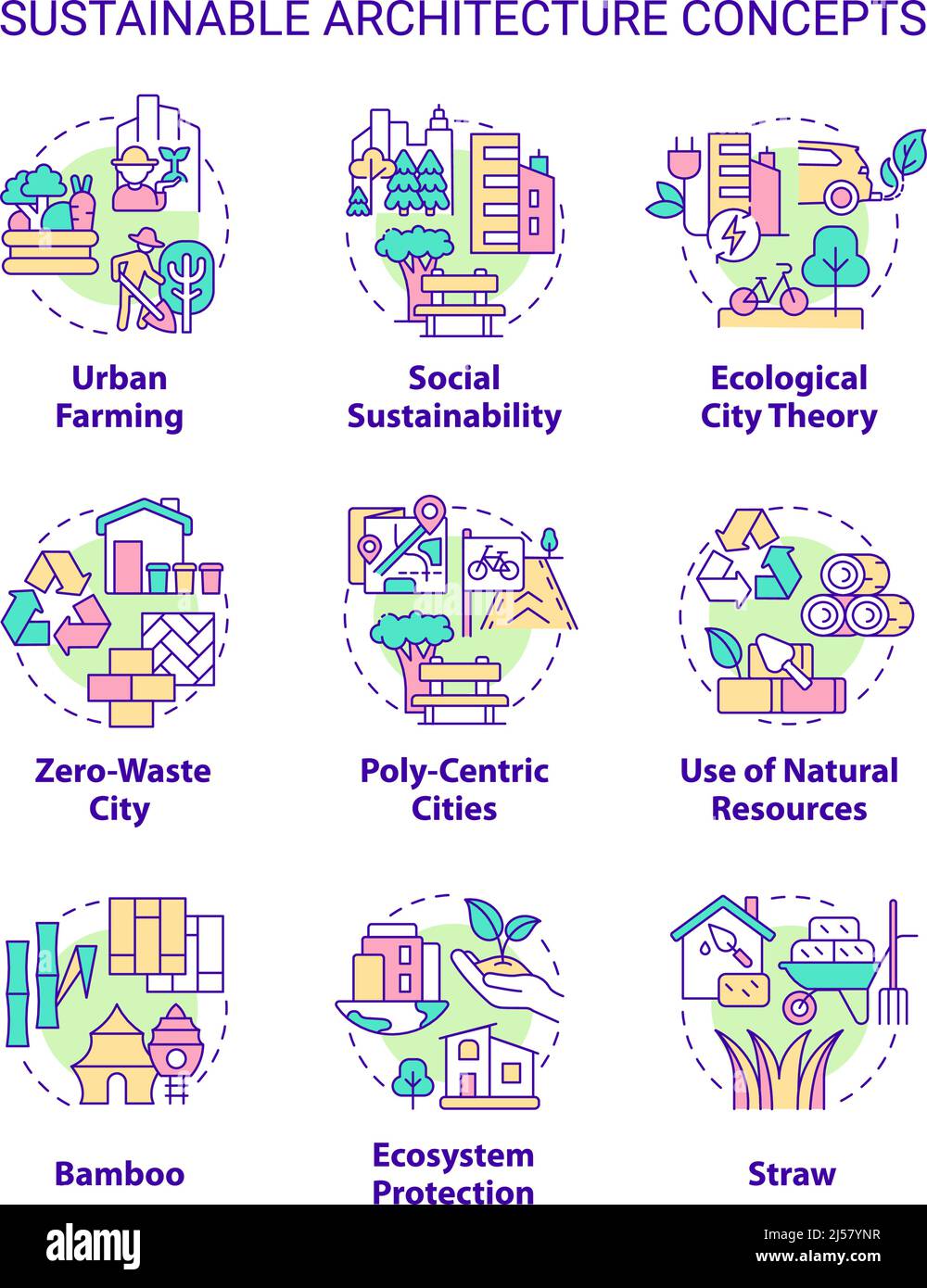 Sustainable architecture concept icons set Stock Vector Image & Art - Alamy
