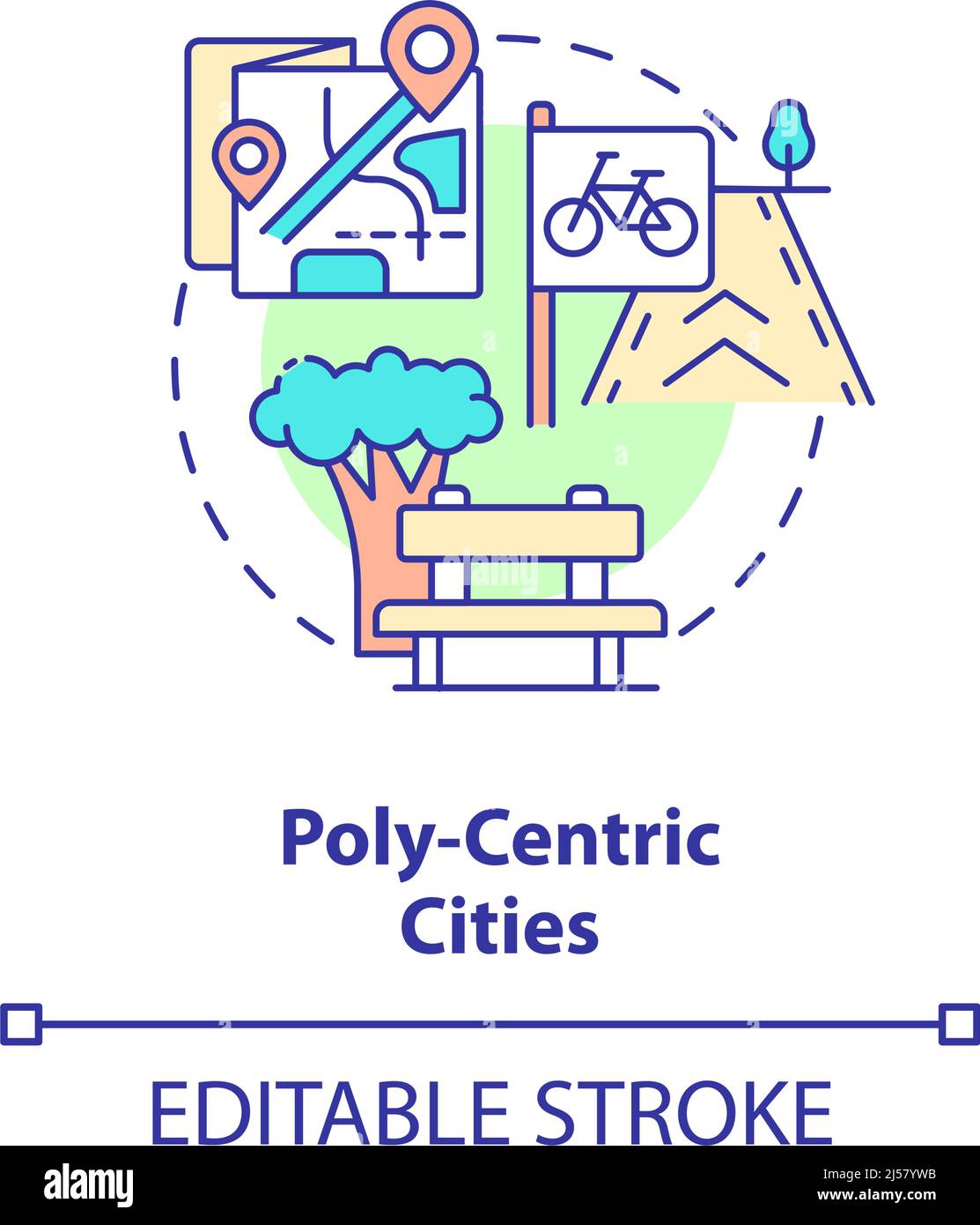 Poly-centric cities concept icon Stock Vector Image & Art - Alamy