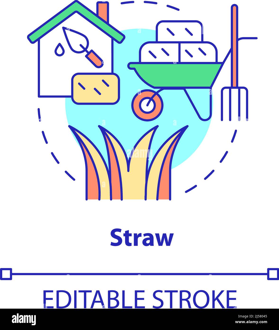 Straw bale house building Cut Out Stock Images & Pictures - Alamy