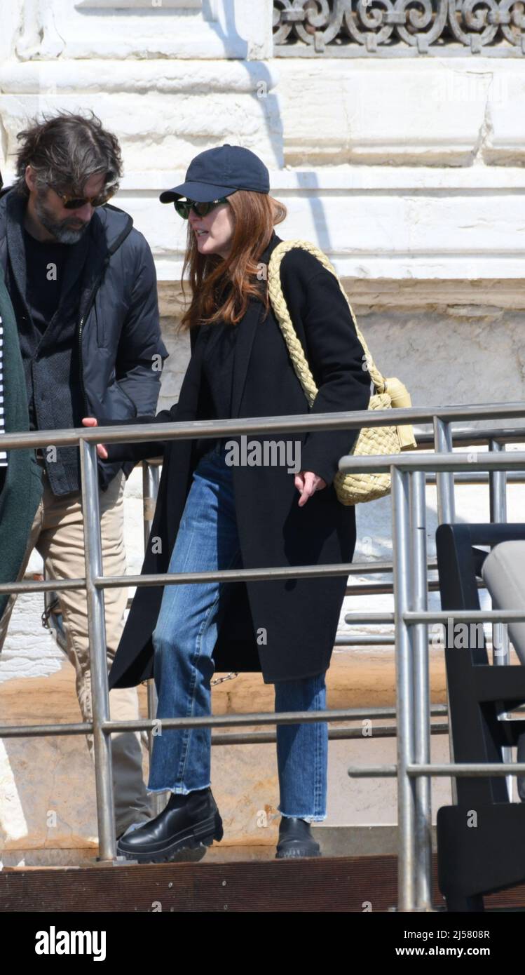 Venice, 2022 BIENNIAL EVENT, Julienne Moore with her husband Bart ...