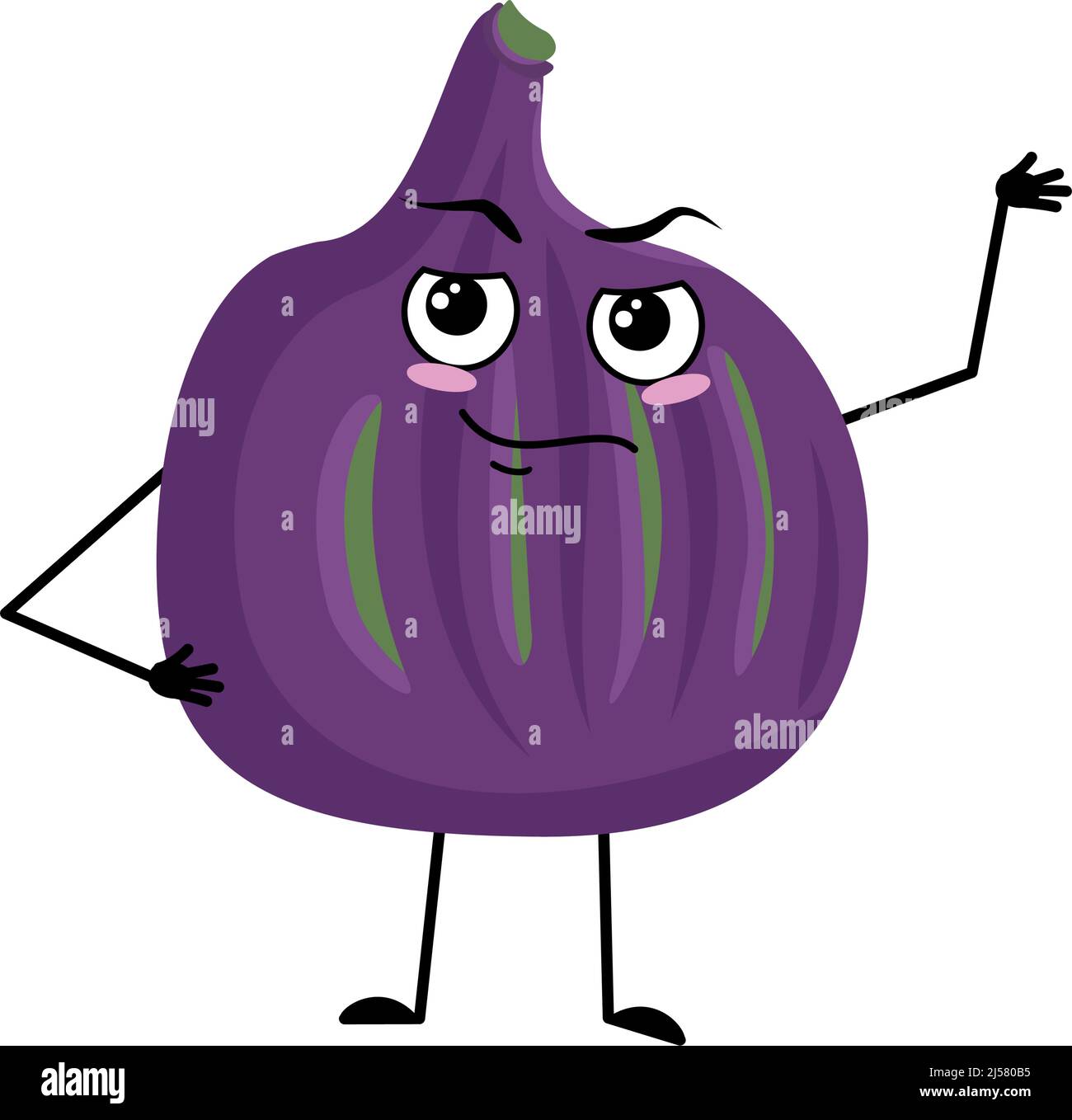 Fig character with emotions of hero, brave face, arms and leg. Person ...