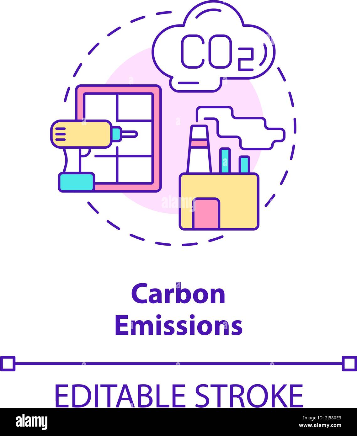 Carbon emissions concept icon Stock Vector Image & Art - Alamy