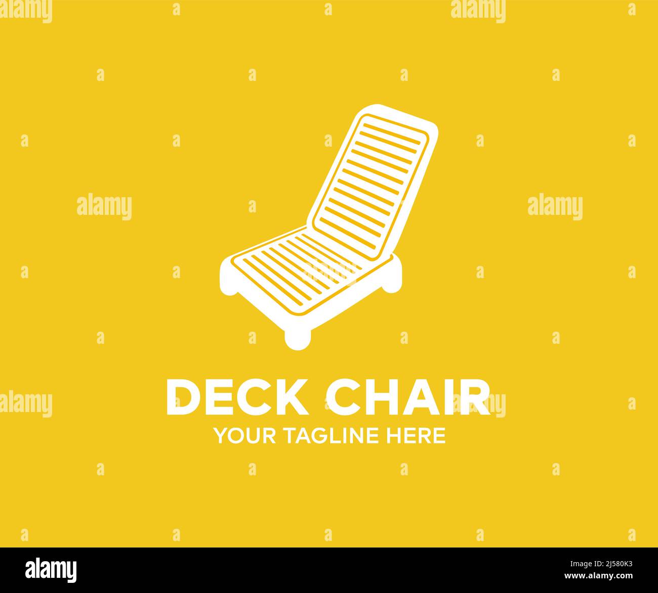 Deck chair logo design. Fashioned deck chair, vector design and ...