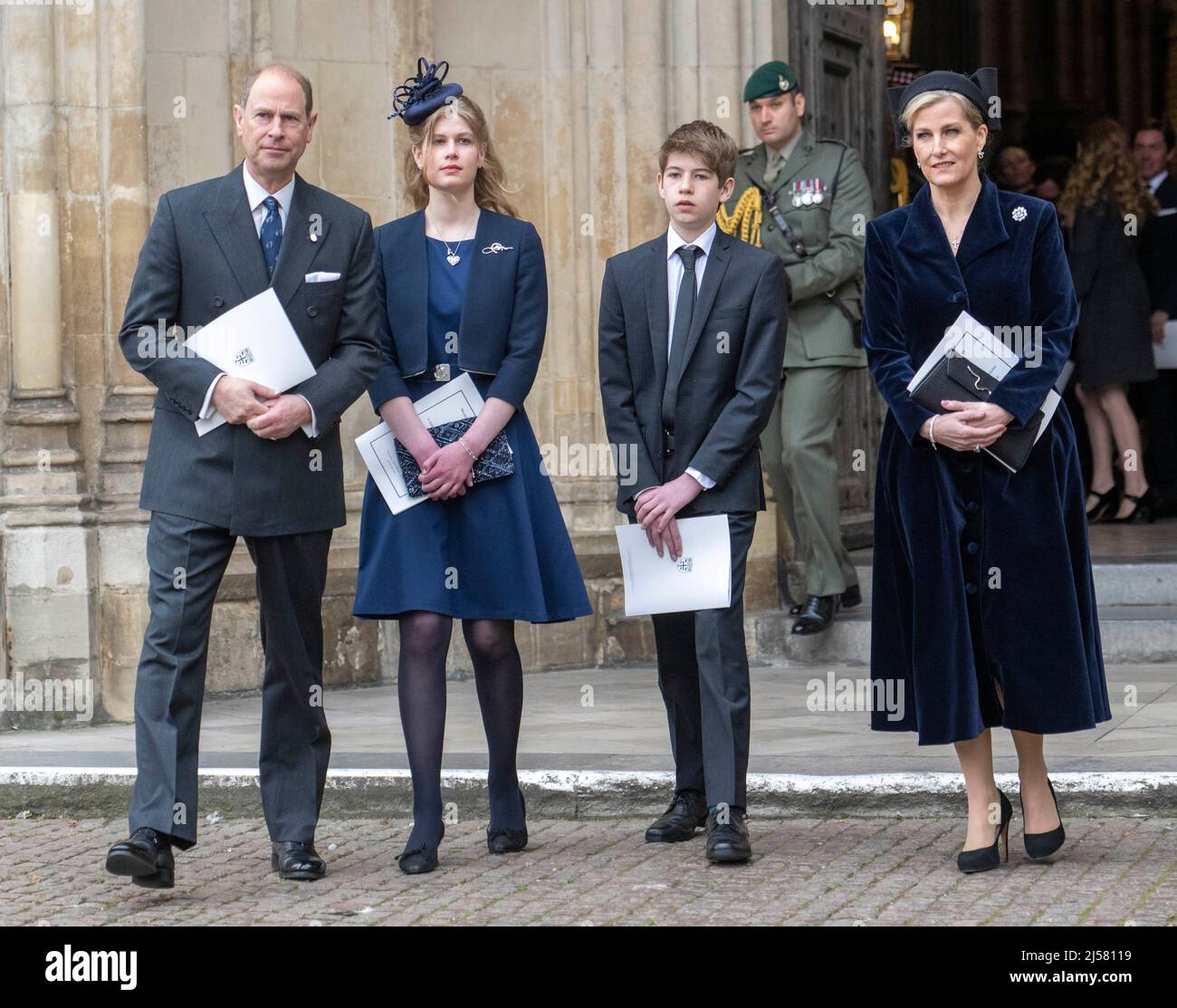 London, UK. 29 March, 2022. Prince Edward, Earl of Wessex, Sophie ...