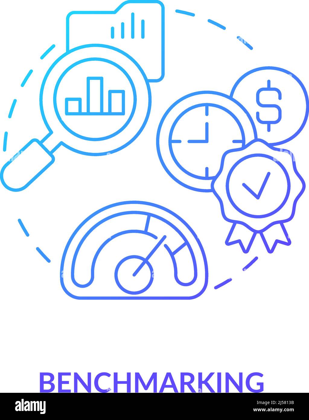 Benchmarking Blue Gradient Concept Icon Stock Vector Image And Art Alamy