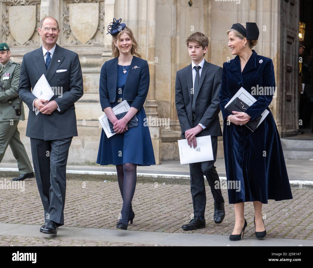 London, UK. 29 March, 2022. Prince Edward, Earl of Wessex, Sophie ...