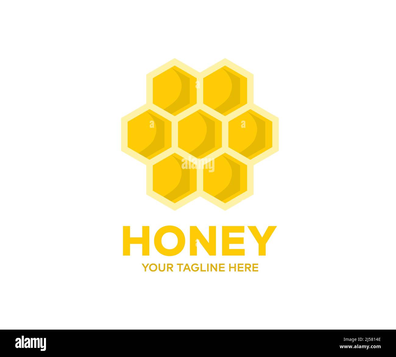 Honey close-up, honeycomb beekeeping and apiculture, logo design ...