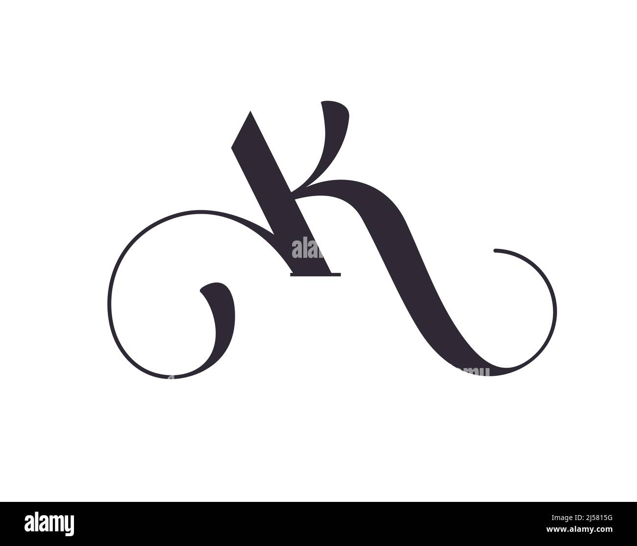 AK letter monogram. Elegant luxury logo. Calligraphic style. Corporate ...