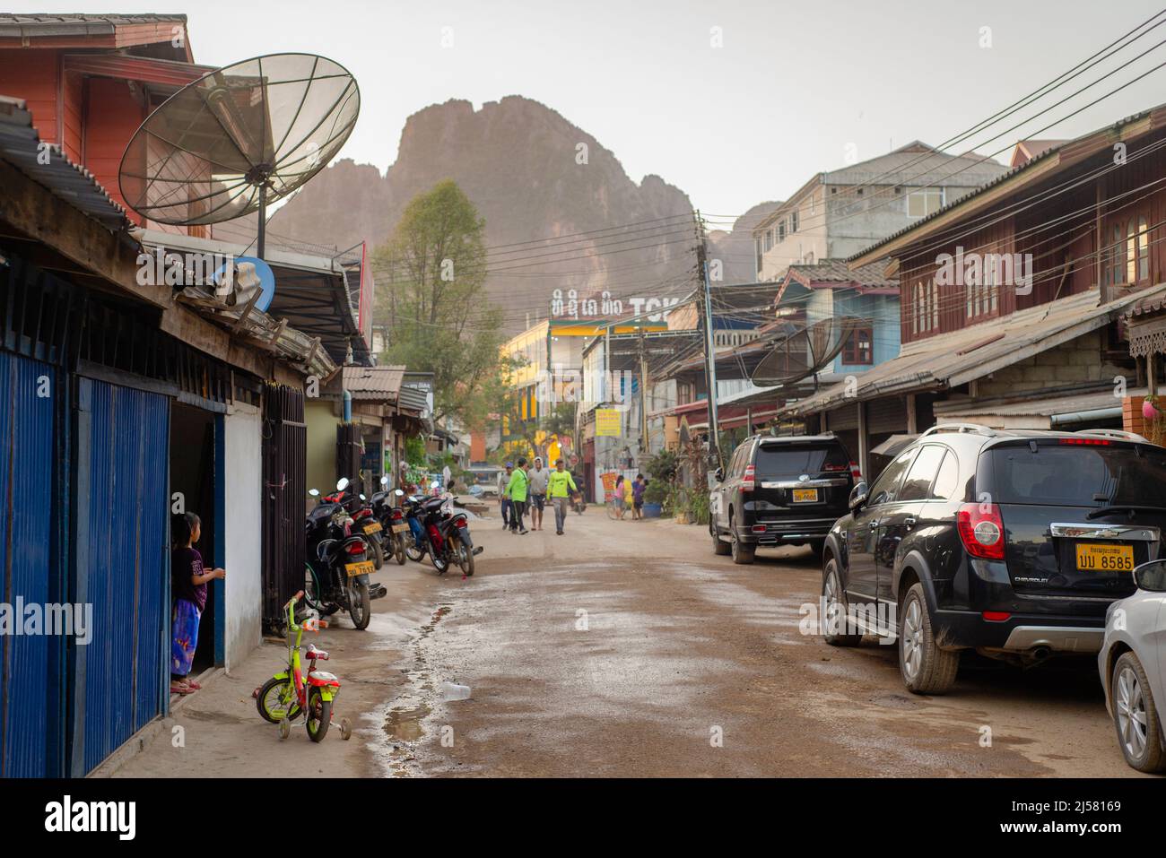 The view of Vang Vieng, Laos Stock Photo - Alamy