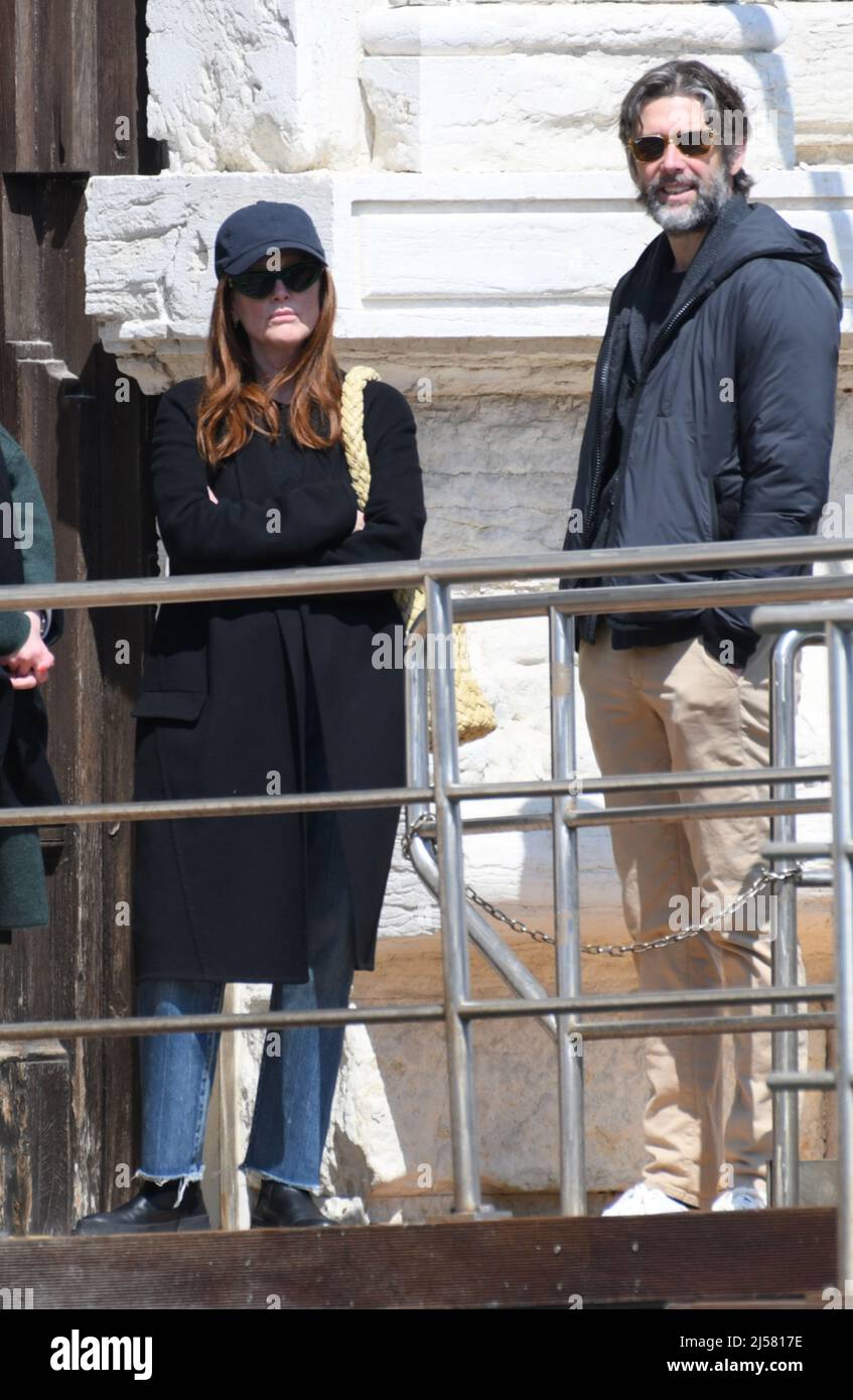 Venice, 2022 BIENNIAL EVENT, Julienne Moore with her husband Bart ...