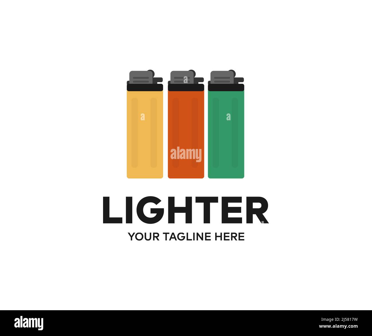lighter different color set logo design. Plastic transparent classic ...