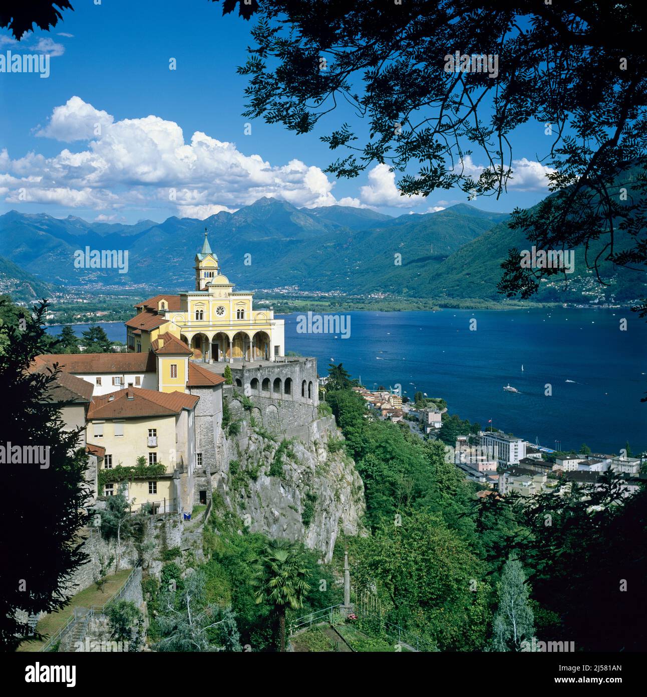 Church of Madonna del Sasso above Lake Maggiore, Locarno, Ticino Canton ...