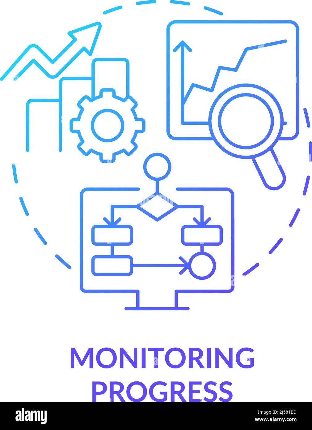 Monitoring Progress Blue Gradient Concept Icon Stock Vector Image And Art