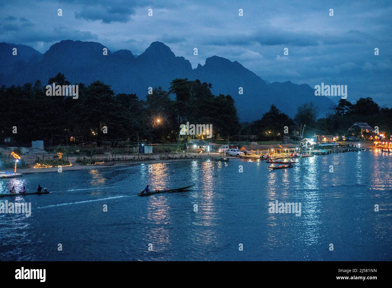 The view of Vang Vieng, Laos Stock Photo - Alamy