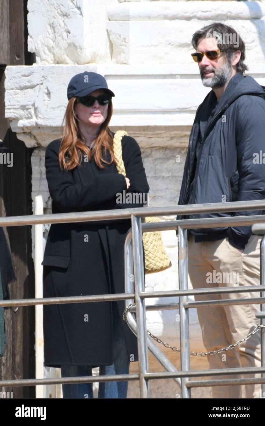 Venice, 2022 BIENNIAL EVENT, Julienne Moore with her husband Bart ...