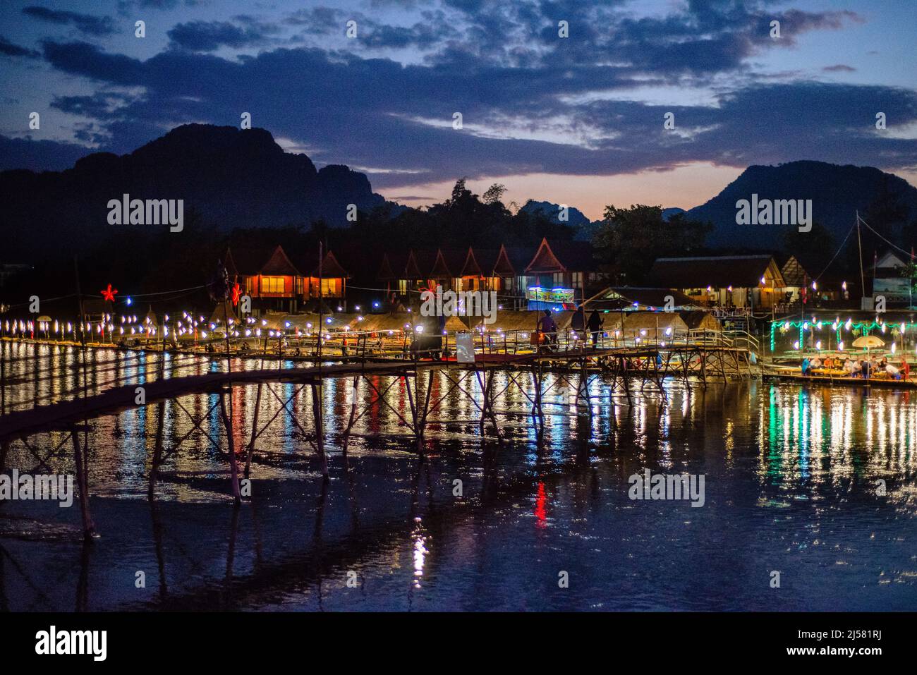The view of Vang Vieng, Laos Stock Photo - Alamy
