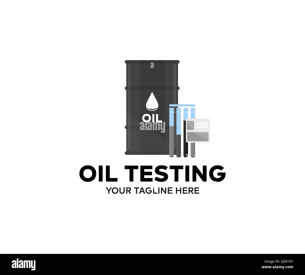 Oil test in Tube beaker experiment logo design. Test tube in laboratory ...