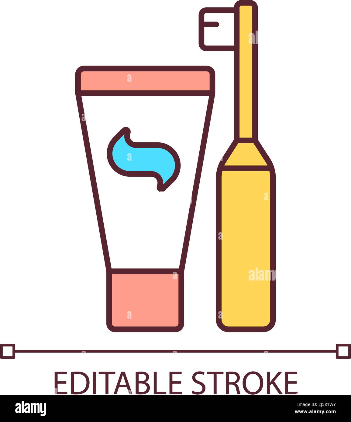 Toothpaste and brush RGB color icon Stock Vector Image & Art - Alamy