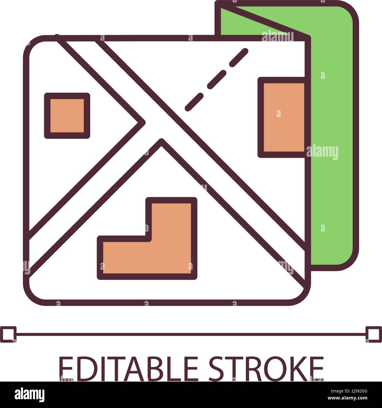 Use map to build route RGB color icon Stock Vector Image & Art - Alamy