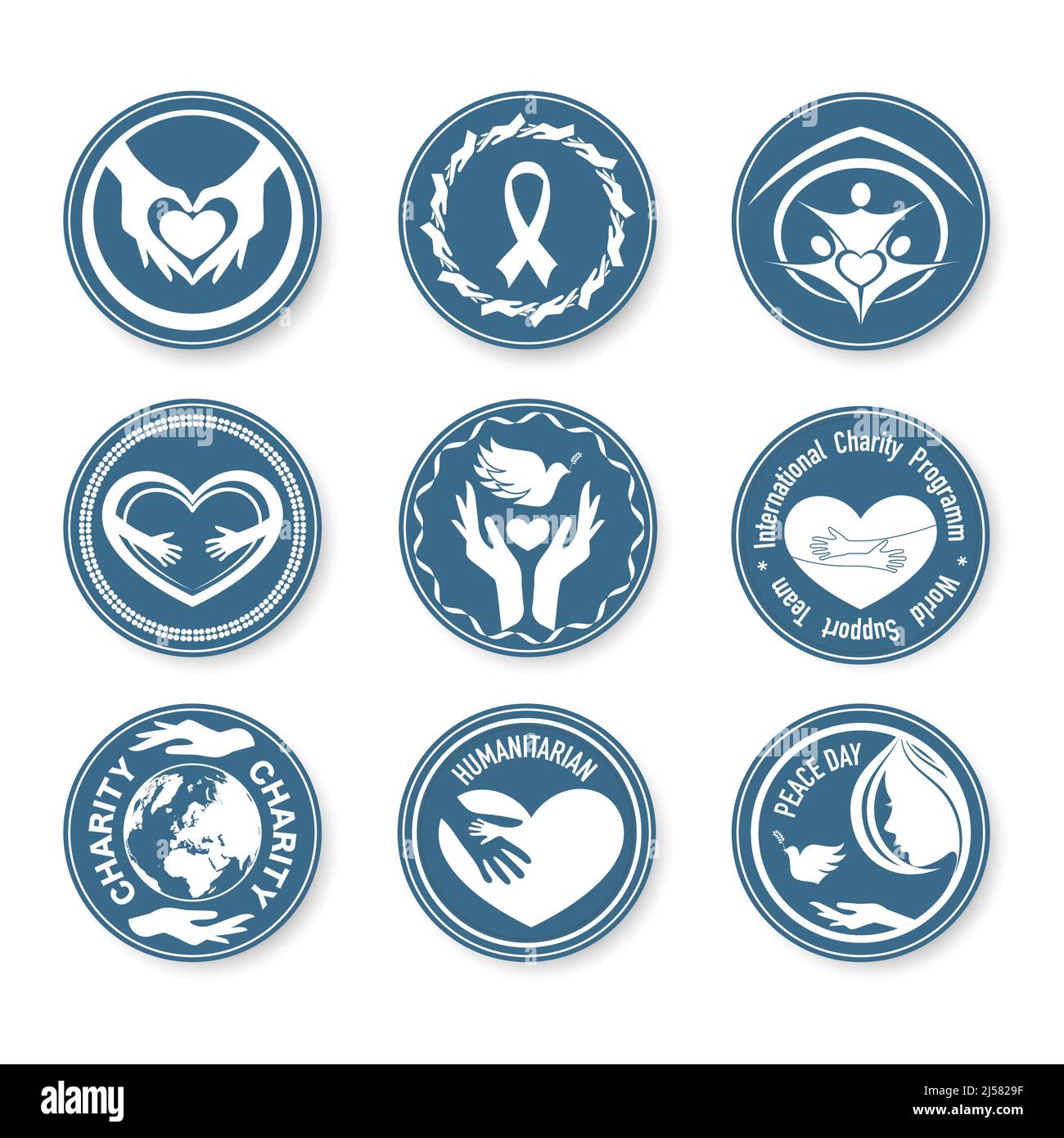 Charity white support labels set Stock Vector Image & Art - Alamy