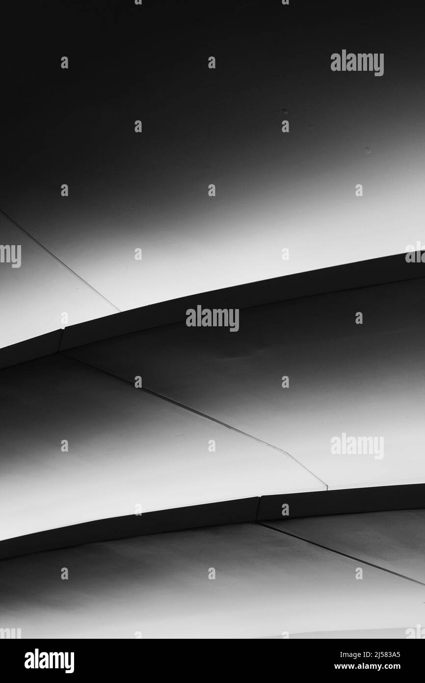 Abstract minimal lines of bright light verses a contrasting darkness in ...