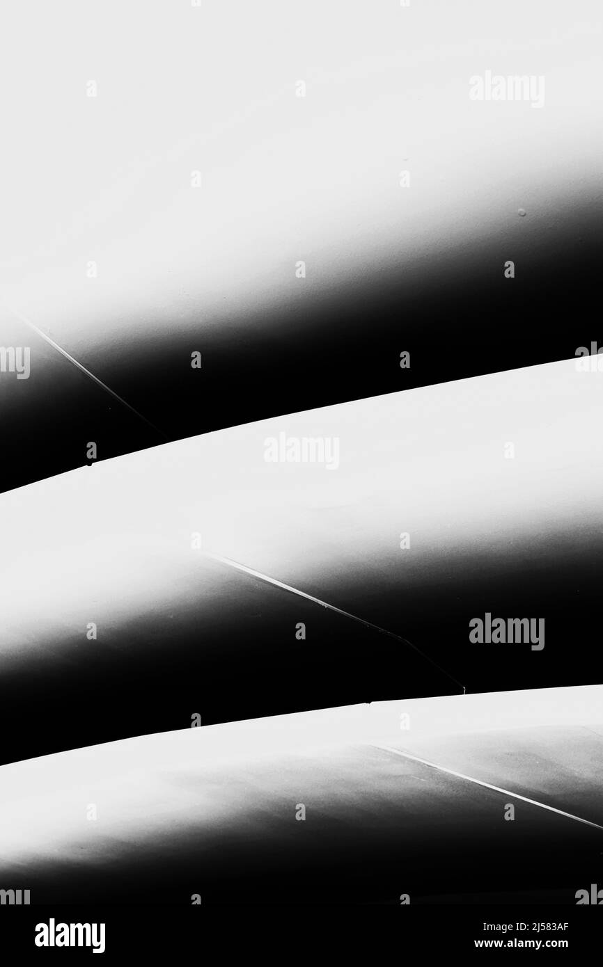 Abstract minimal lines of bright light verses a contrasting darkness in ...
