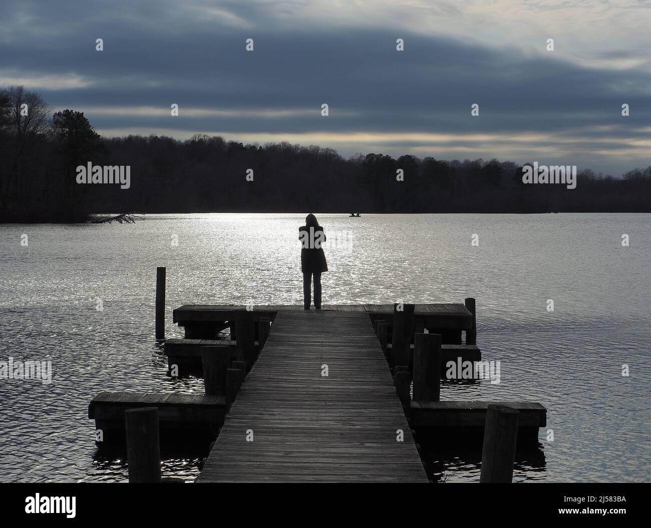 Person standing lake watching hi-res stock photography and images - Alamy