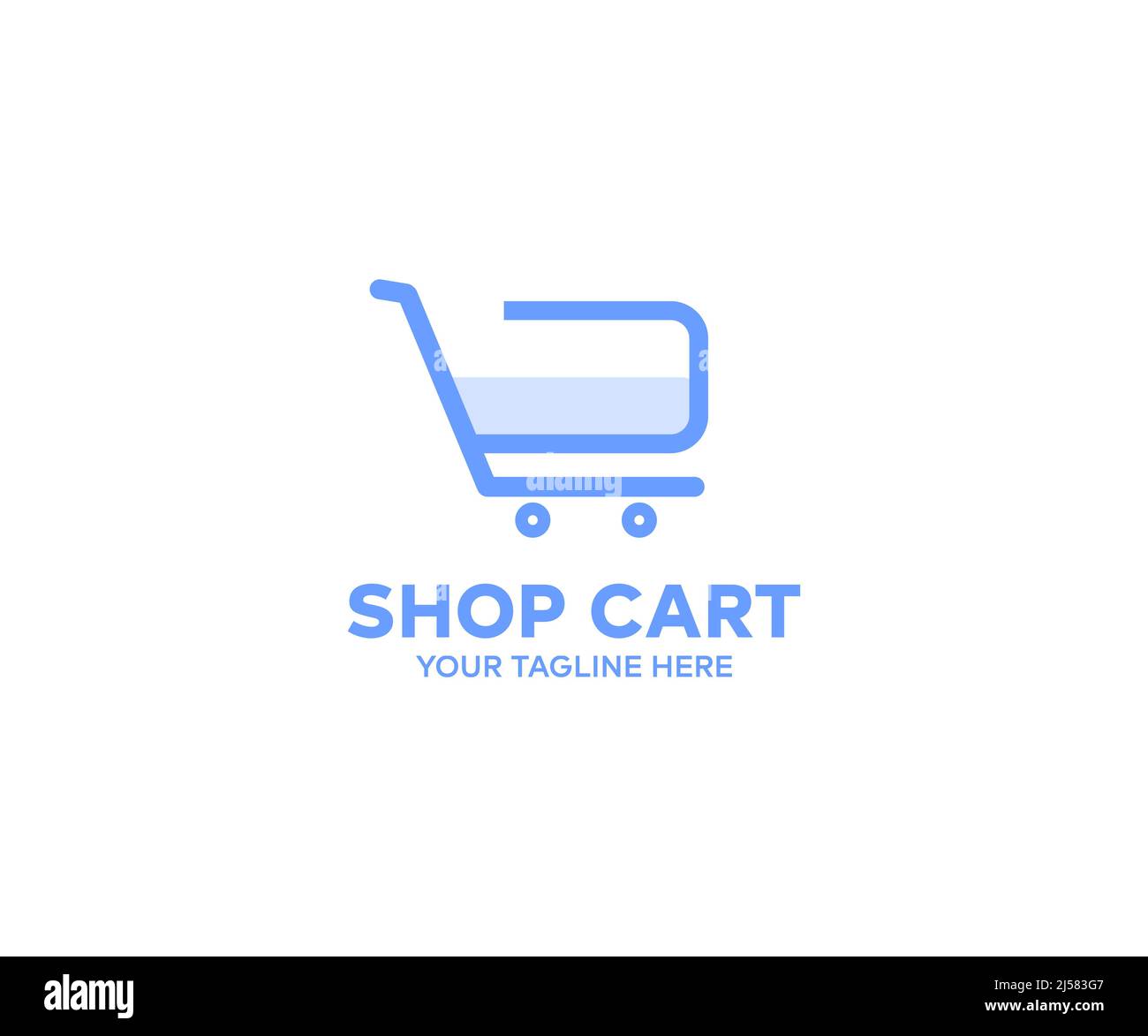 Shop cart logo design. Shopping online concept.,copy space, top view ...