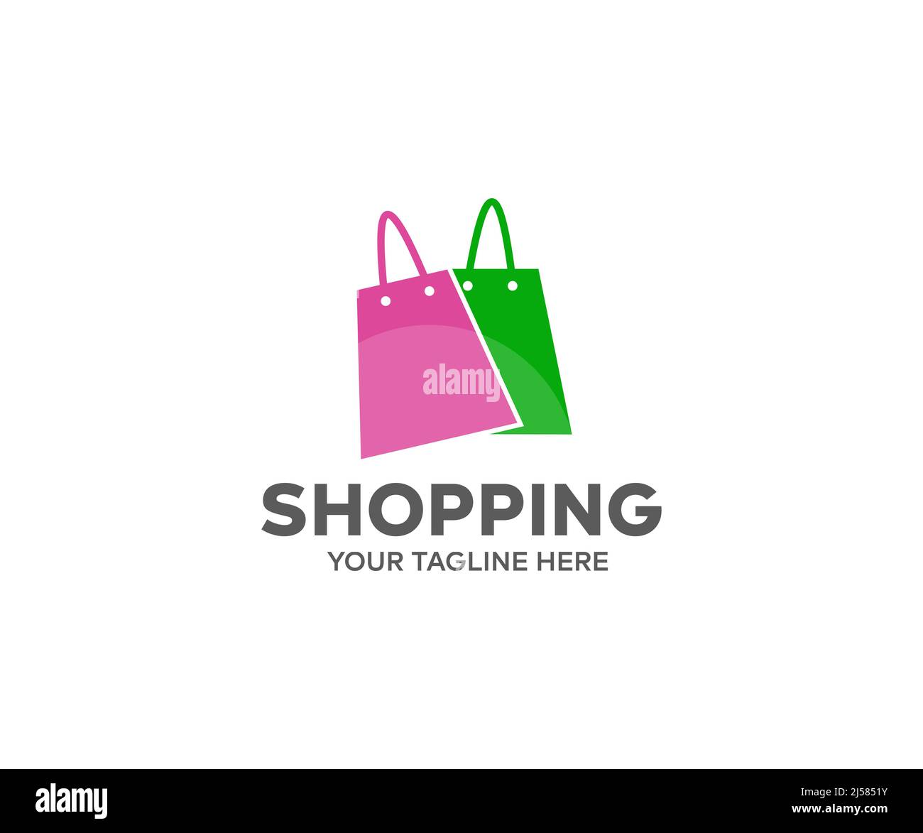 Colorful shopping bags logo design. Shop vector design and illustration ...