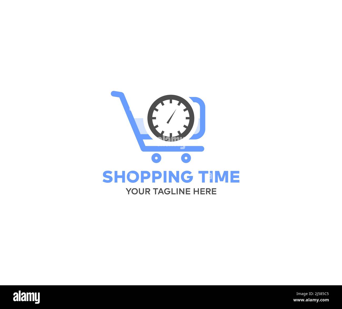 Time for shopping concept logo design. Shopping online concept, copy ...