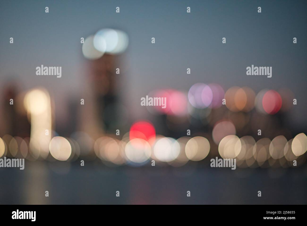 Bokeh lights of city buildings at night in Macau, China Stock Photo - Alamy