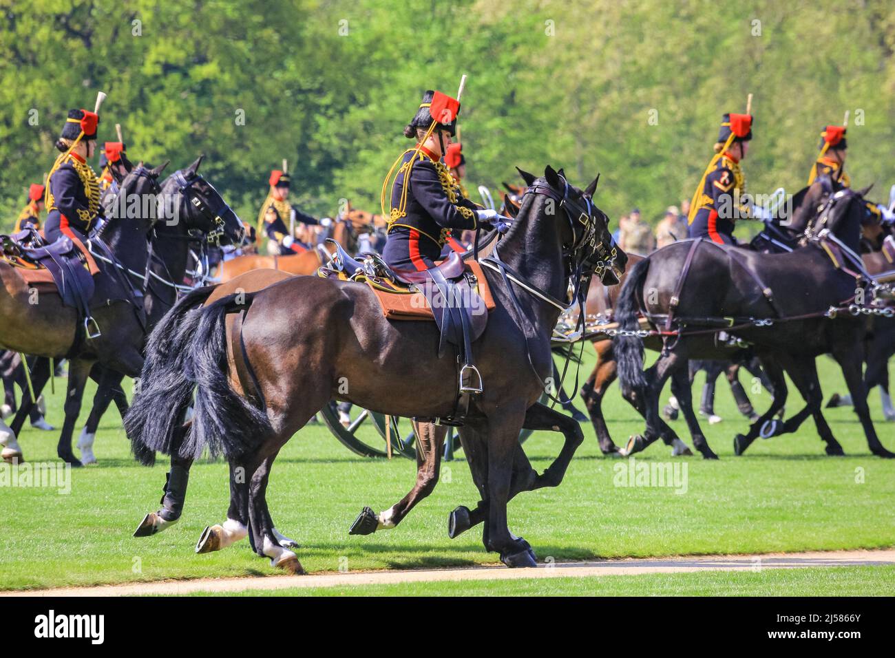 London, UK. 21st Apr, 2022. A 41 round Royal Gun salute is fired in ...
