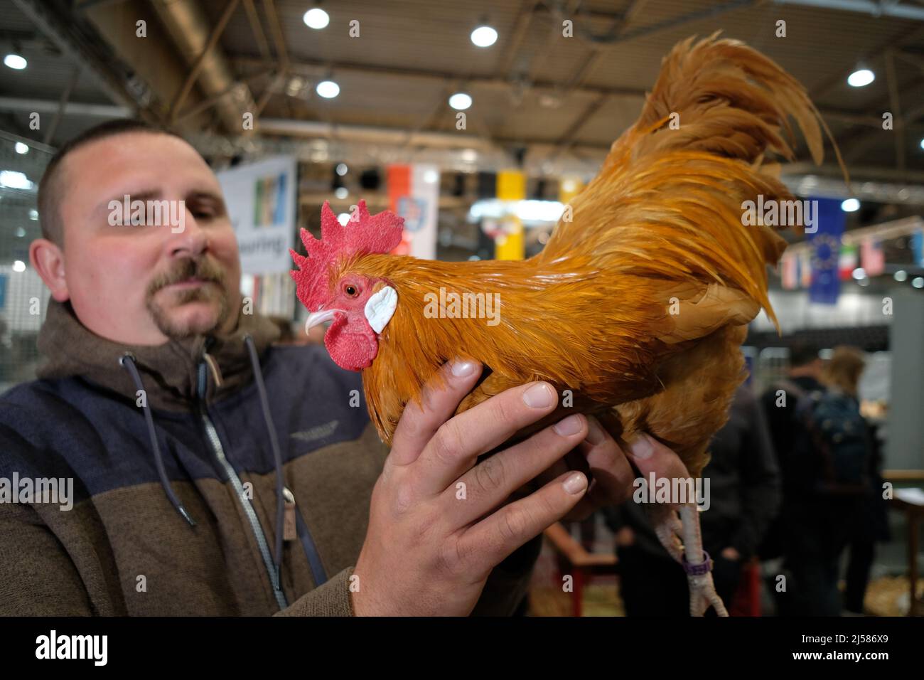 Sachsen, Germany. 21st Apr, 2022. Poultry farmer Benjamin Friedrich ...