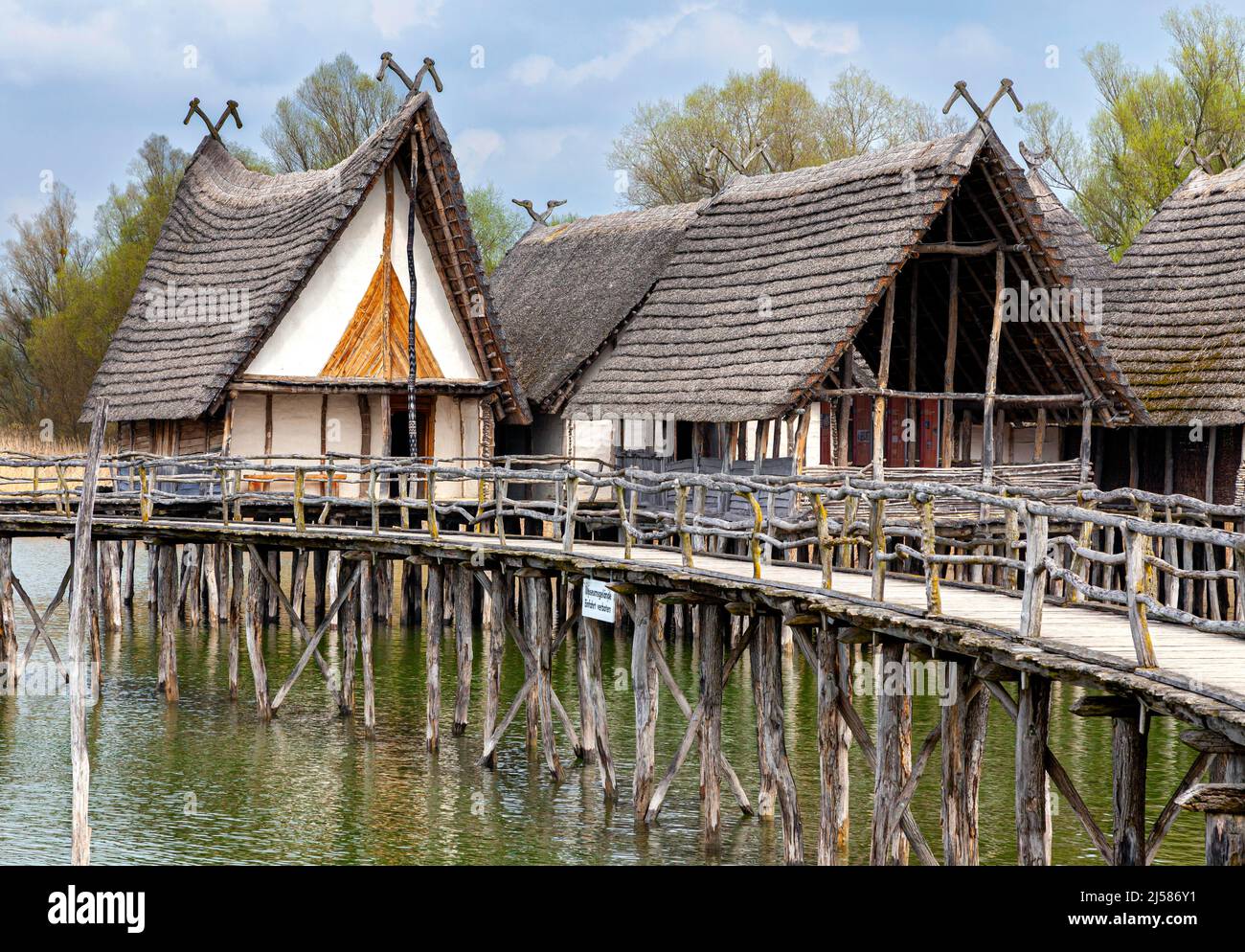 The pile village in Unteruhldingen on Lake Constance, Germany Stock ...