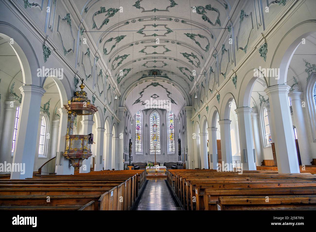 Protestant Town Parish Church of St. Stephan, Lindau, Bavaria, Germany ...