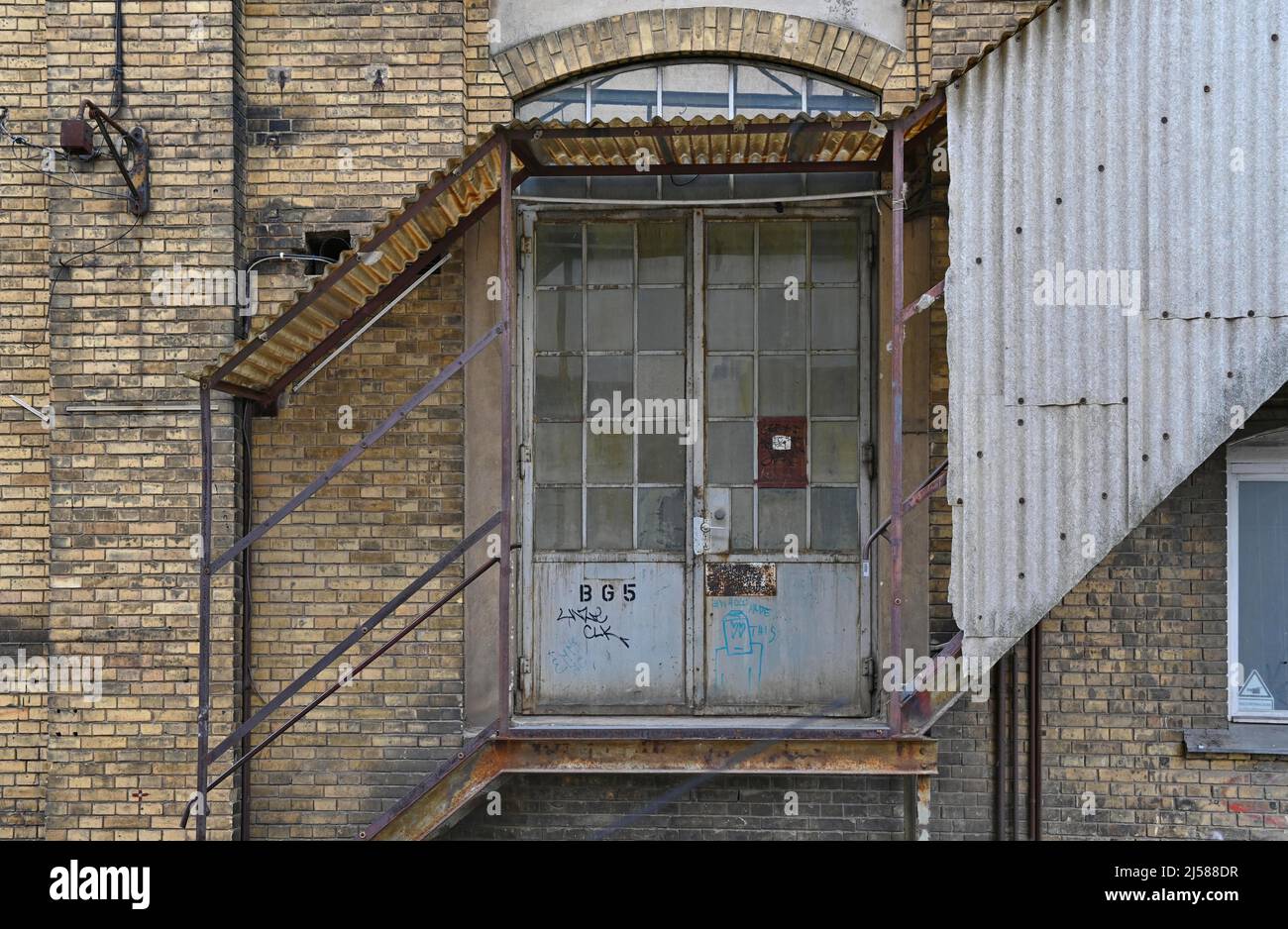 Entrance to the old boiler house on the former industrial site in ...