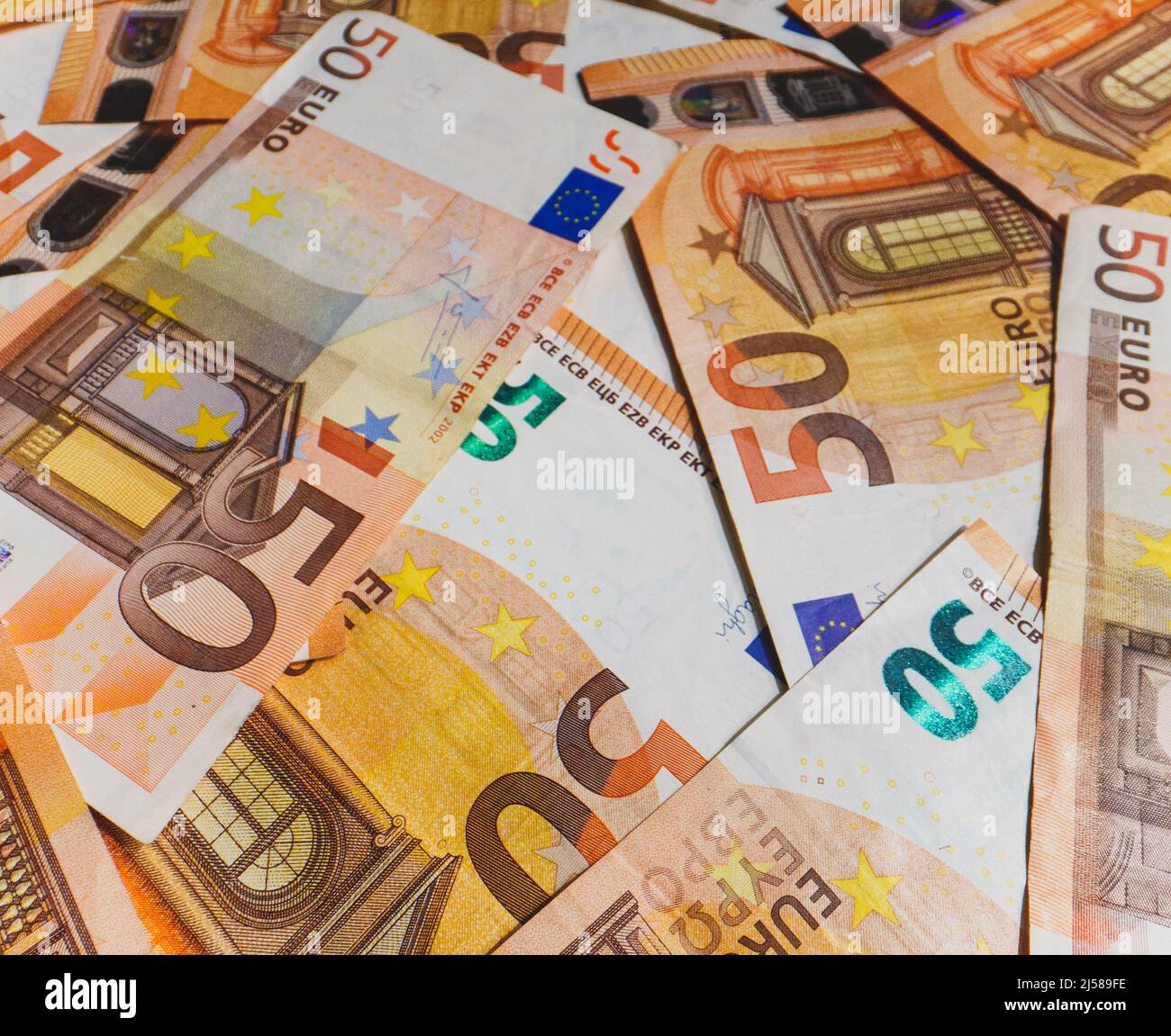 Euros in 50 denominations closeup hi-res stock photography and images ...