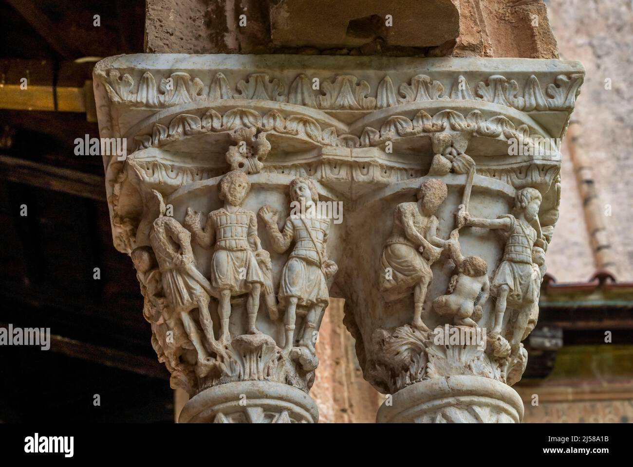 Monreale cathedral column capitals hi-res stock photography and images ...