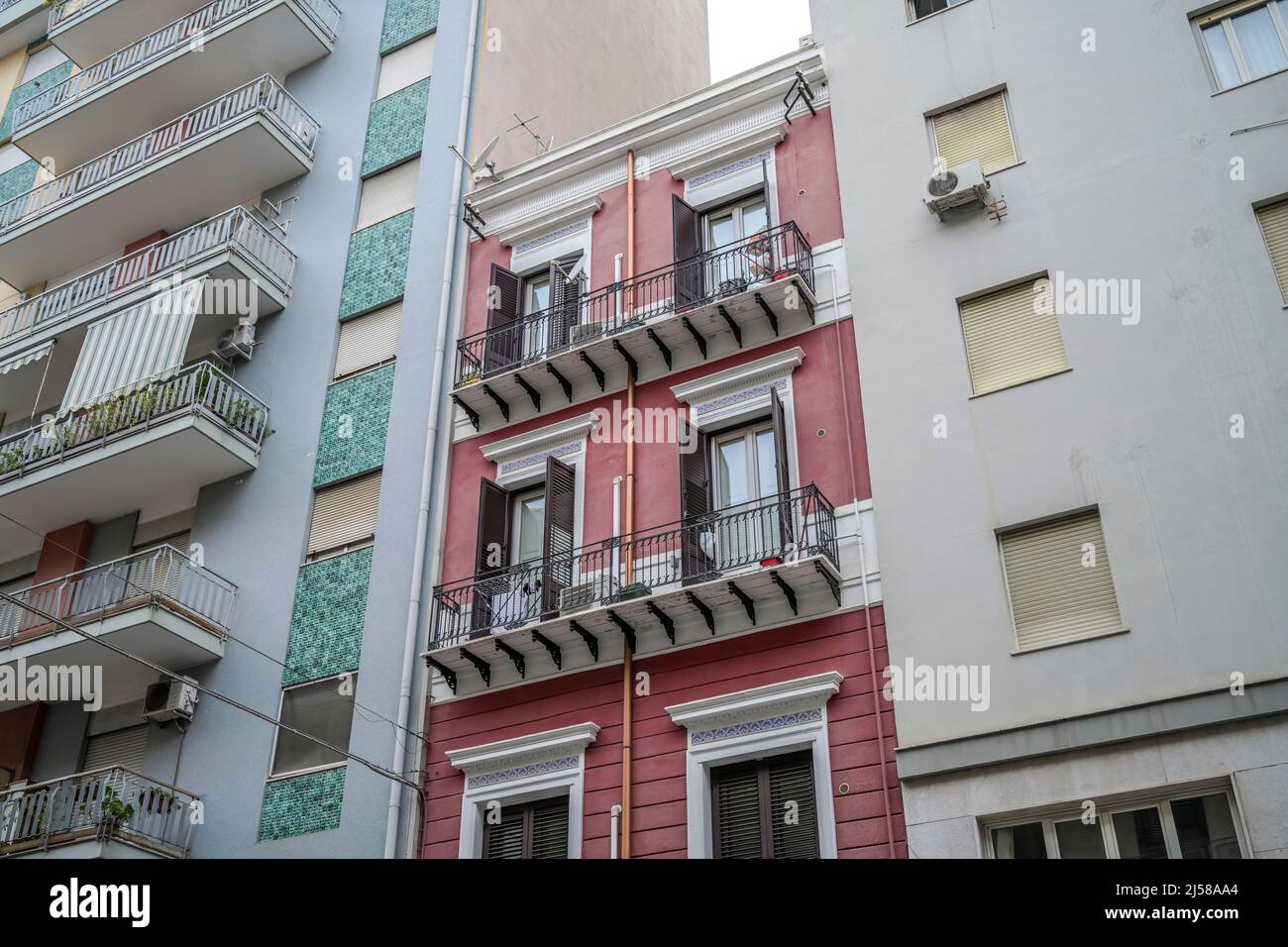 Residential building, new construction, old town, Palermo, Sicily ...