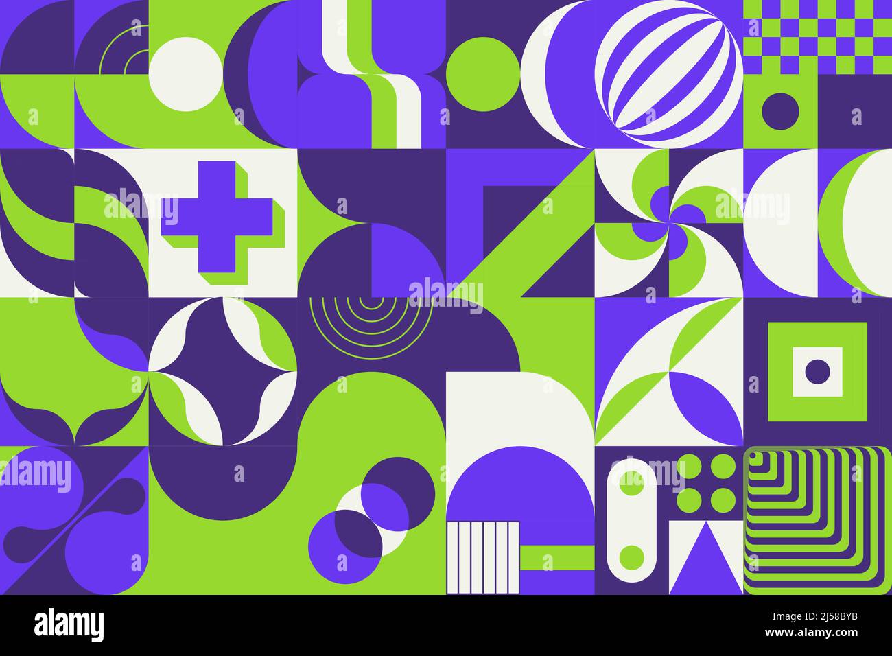 Neo-Geo vector pattern graphics artwork inspired by abstract modernist ...