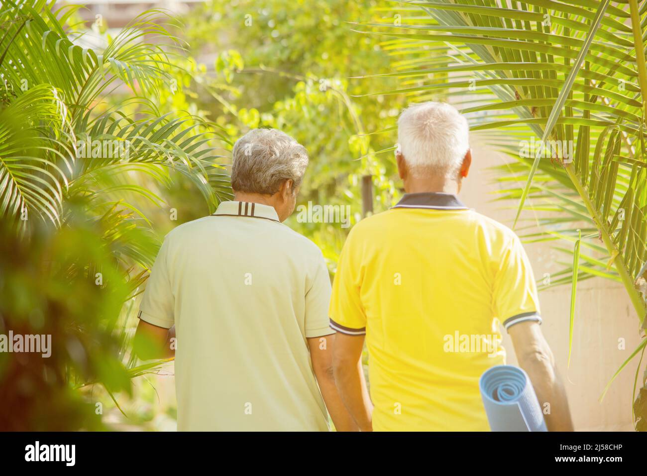 Old men friends walking hi-res stock photography and images - Alamy